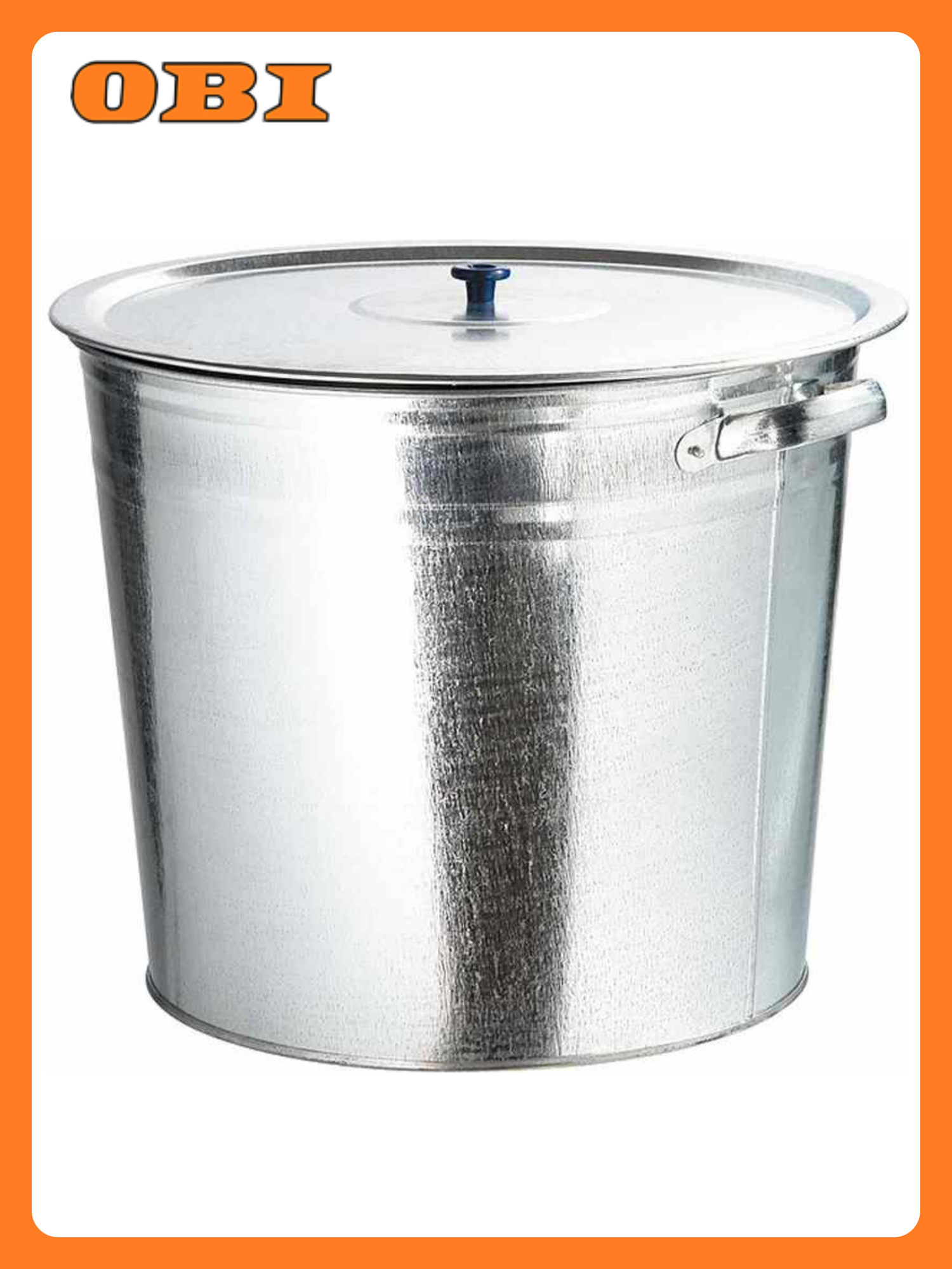 Бак хозяйственный, сталь, 20л, с крышкой и ручкой, серебристый