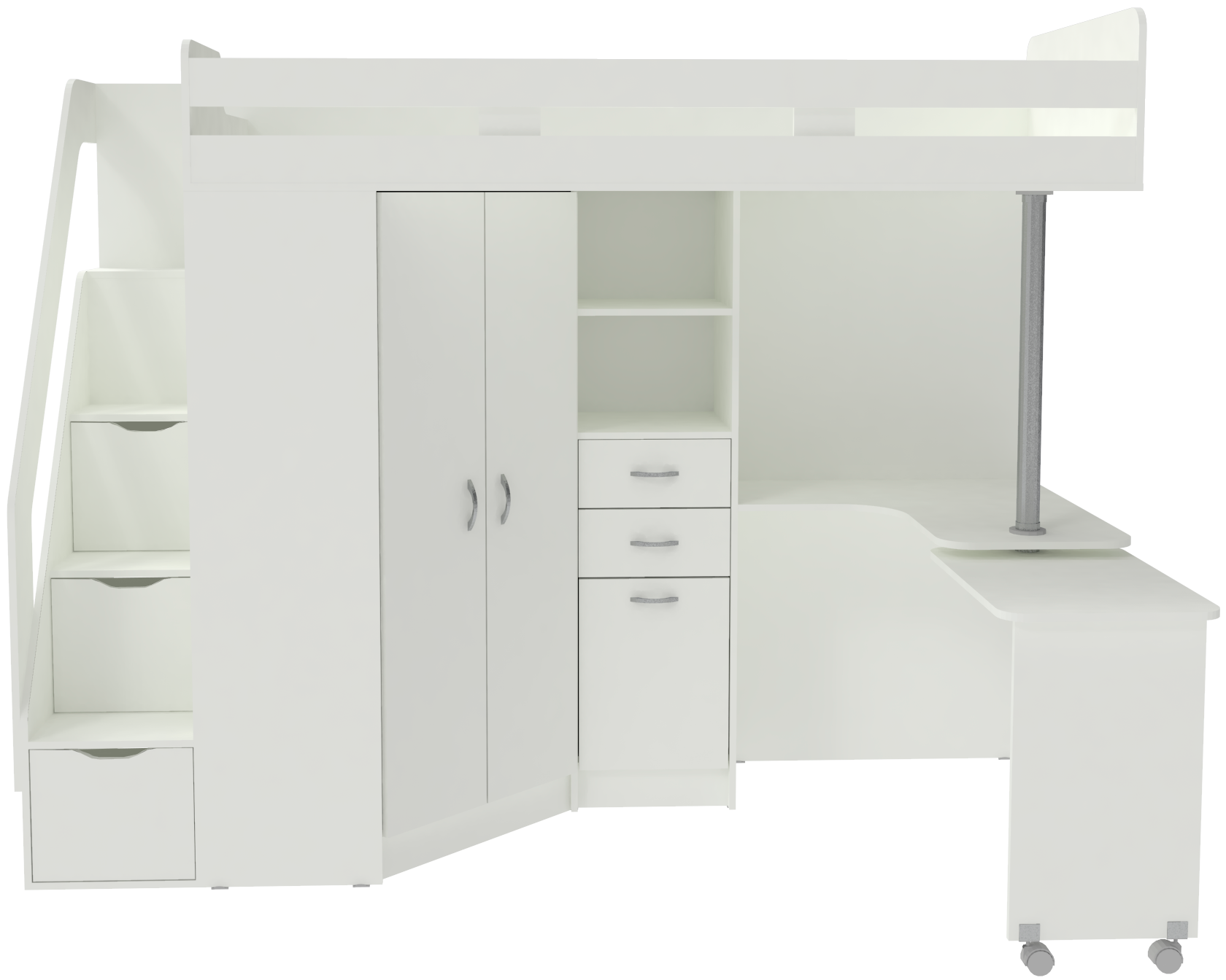 Кровать чердак Мийа Люкс Белый Белый