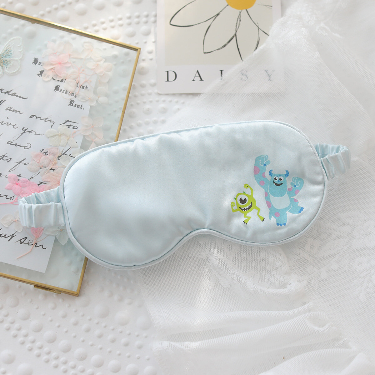 Милая мультяшная маска для сна, дорожная маска для глаз, светонепроницаемая маска для глаз для студентов и девушек, снимает усталость глаз, дышащая защитная маска для глаз из ледяного шелка.