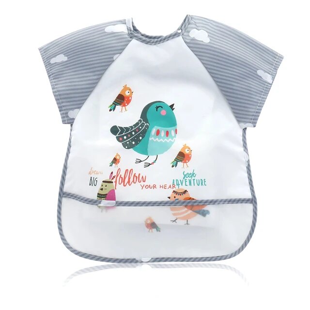 Милые детские нагрудники Baberos Bavoir, водонепроницаемый фартук с длинными рукавами, с мультяшными животными, детский нагрудник для кормления, товары для малышей 0-3 лет