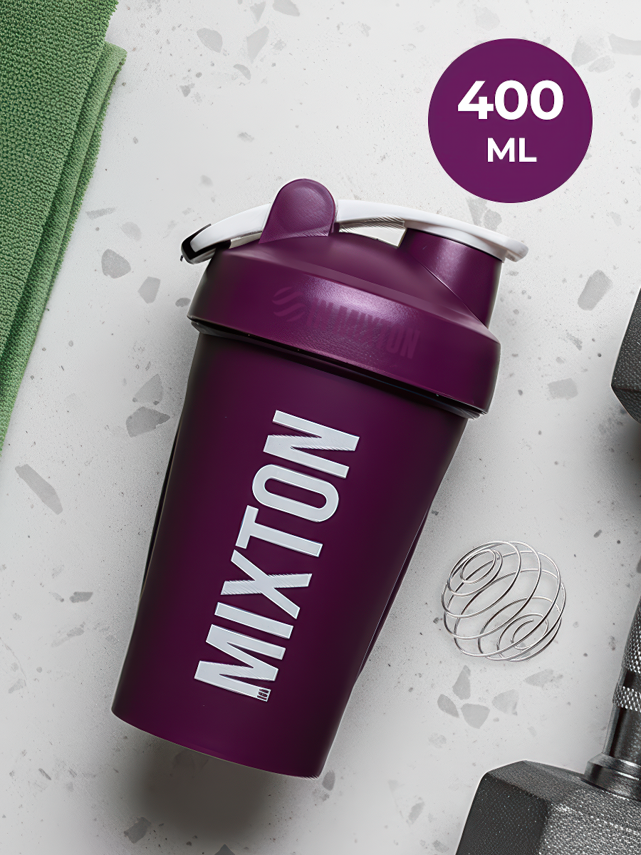 Шейкер для протеина и коктейлей спортивный inMixton 400 мл Фиолетовый