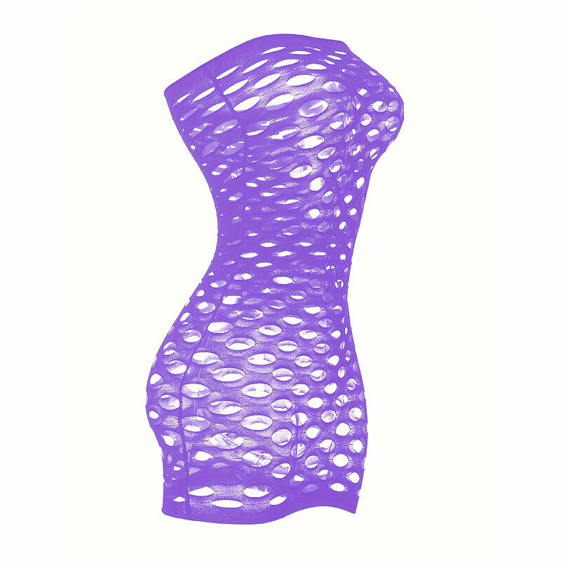 MOOCIE Сексуальное нижнее белье Ночная рубашка больших размеров Облегающий сетчатый топ Стройный крой Короткая юбка из чистой и соблазнительной ткани