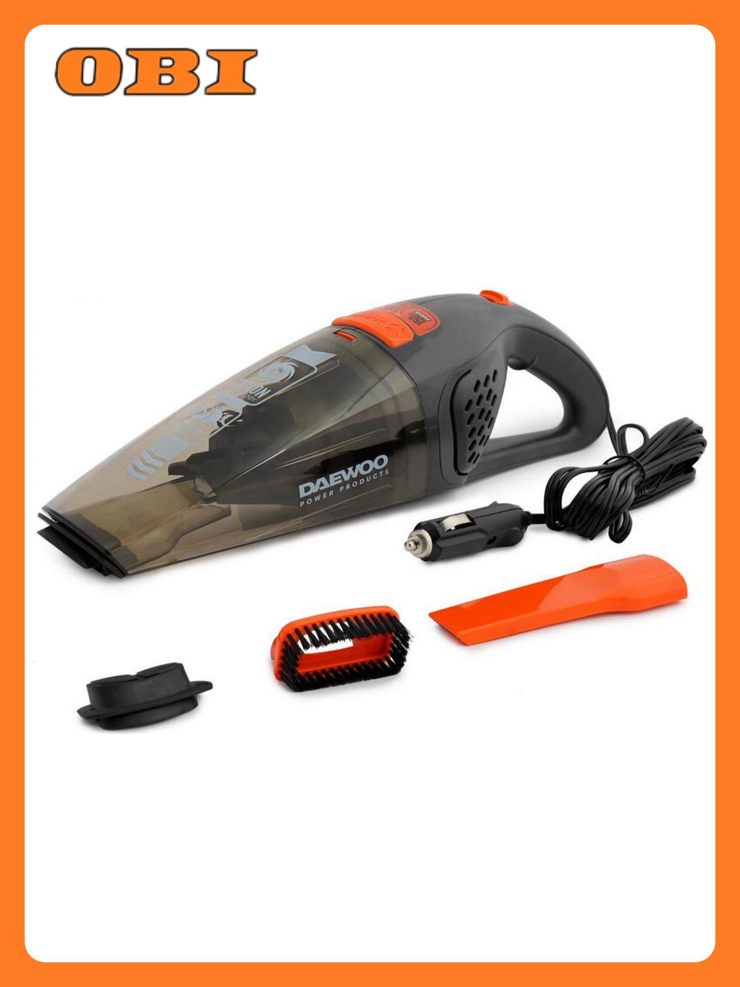 Пылесос автомобильный Daewoo DAVC 150, для сухой и влажной уборки, серый