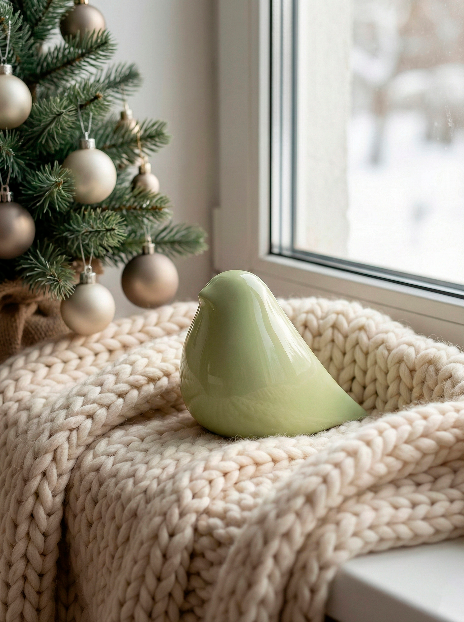 Статуэтка птица из керамики "Birdie" мятная