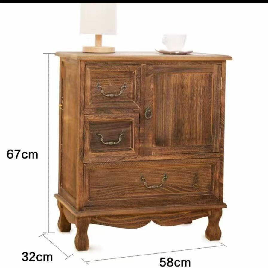 Комод, ретро, для дачи/дома, массив дерева/фанера, 58 x 32 x 67 см，коричневый