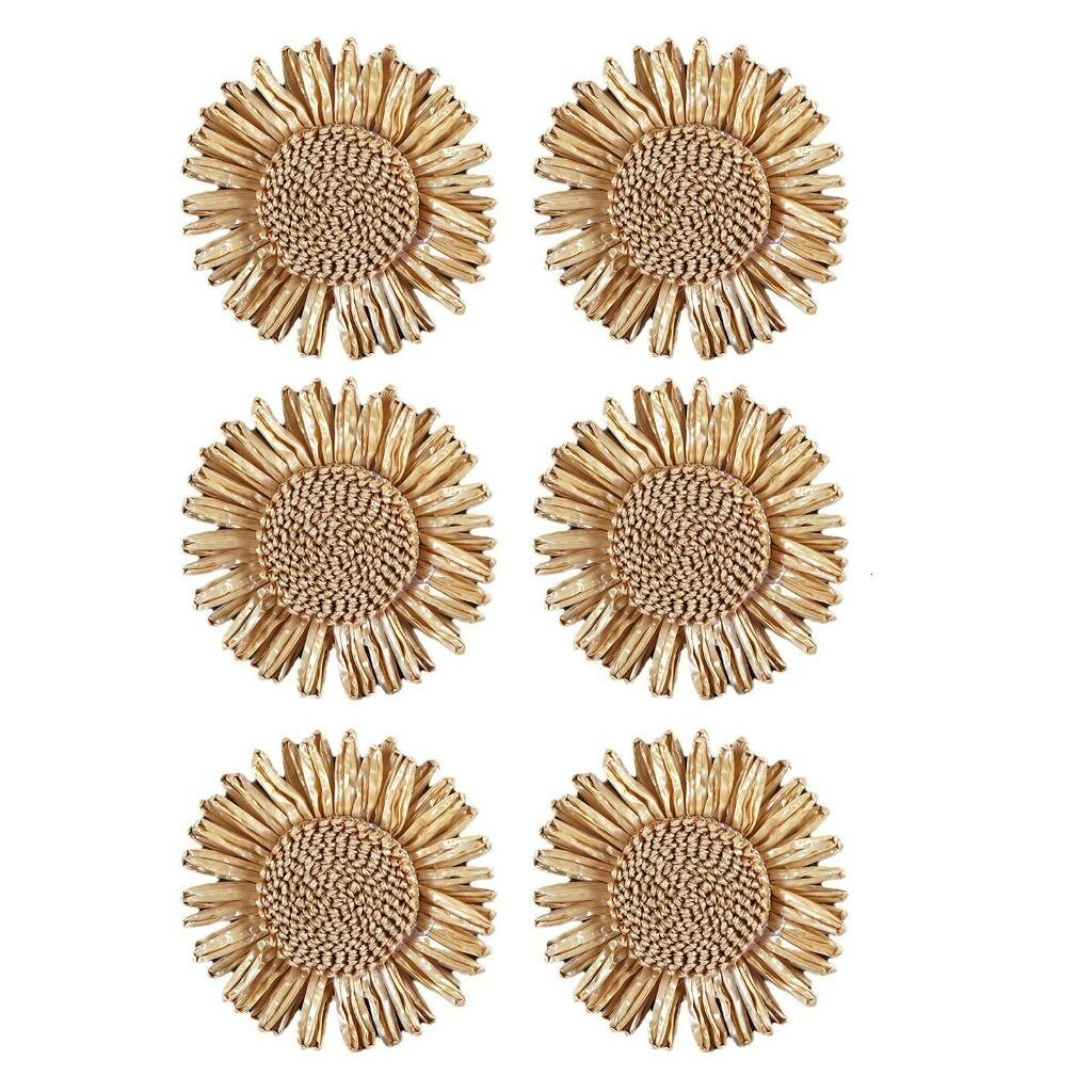6 декоративных колец для салфеток с подсолнухами