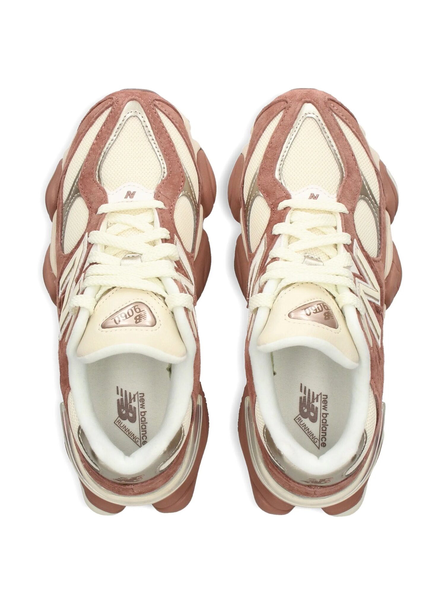 Кроссовки New Balance 9060, размер 4,5 US, коричневый/серый/оранжевый — фото 1