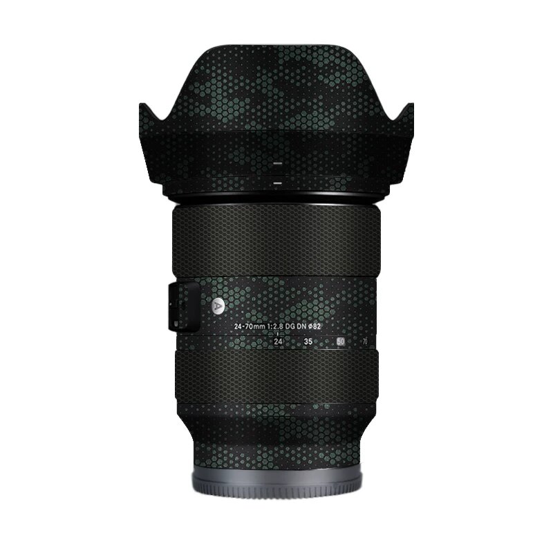 Пленочный защитный чехол для объектива Sigma 24-70мм f/2.8 DG DN Art, Зеленый змеиный узор винил для Sony E/Mount