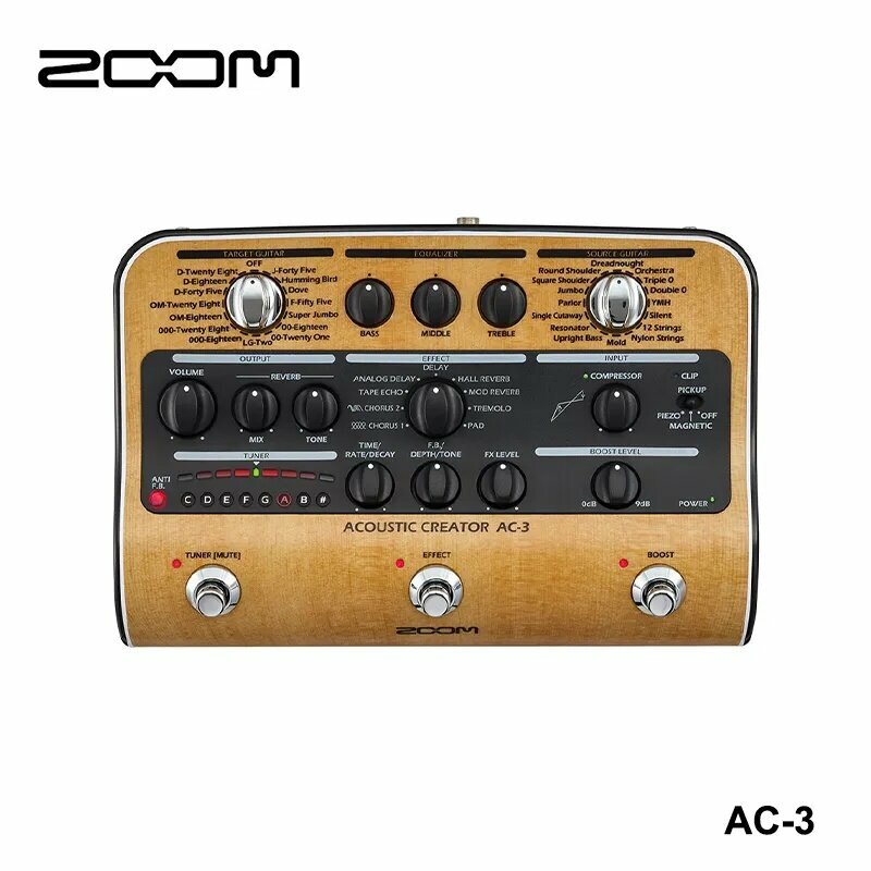 Zoom AC-3 Улучшенный директ-бокс Acoustic Creator и педаль мультиэффектов