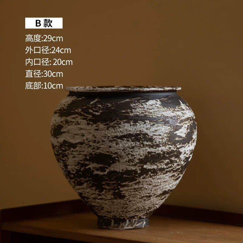 Винтажный керамический цветочный горшок в японском стиле, деревенская керамика, для декора дома, цветочница, модель для