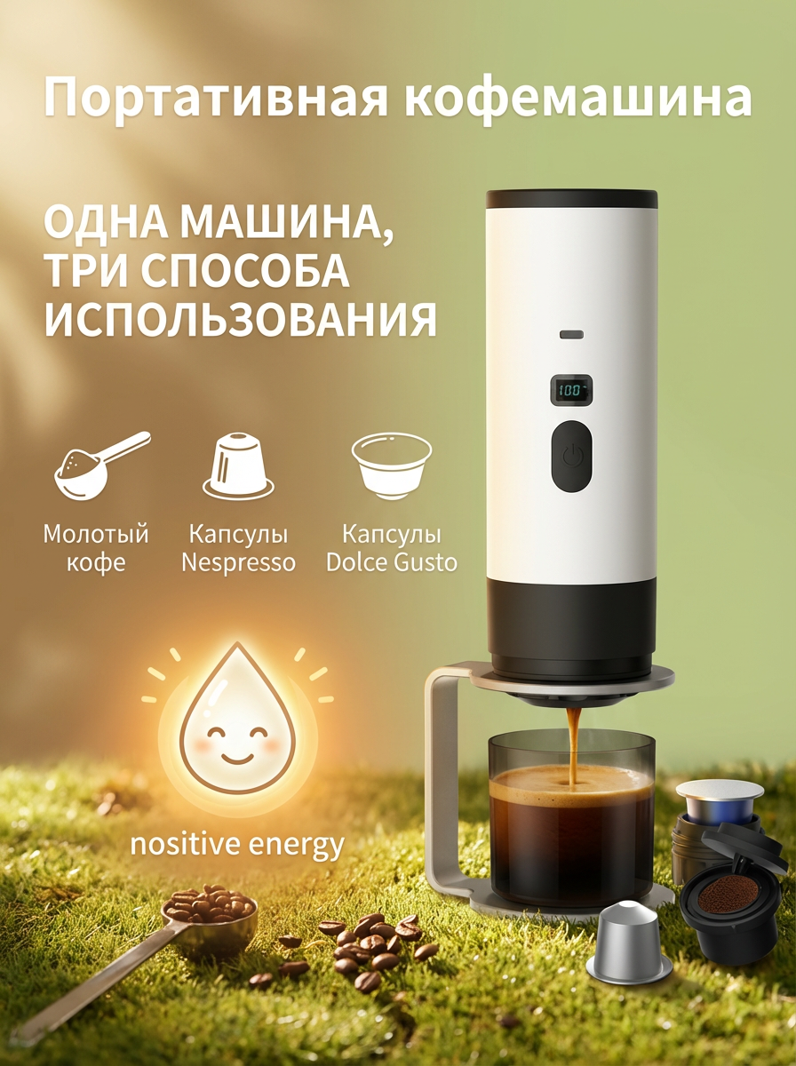 Кофемашина Xiaomi Youpin портативная капсульная, Белый