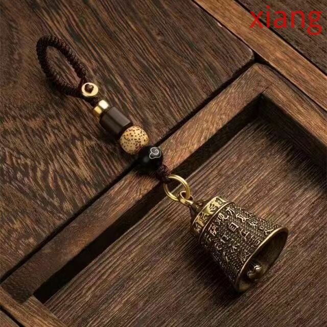 1 штука, Латунная ретро-мантра из шести символов, священное писание, сутра сердца, старинный колокольчик, подвеска, используется для фэн-шуй и удачи