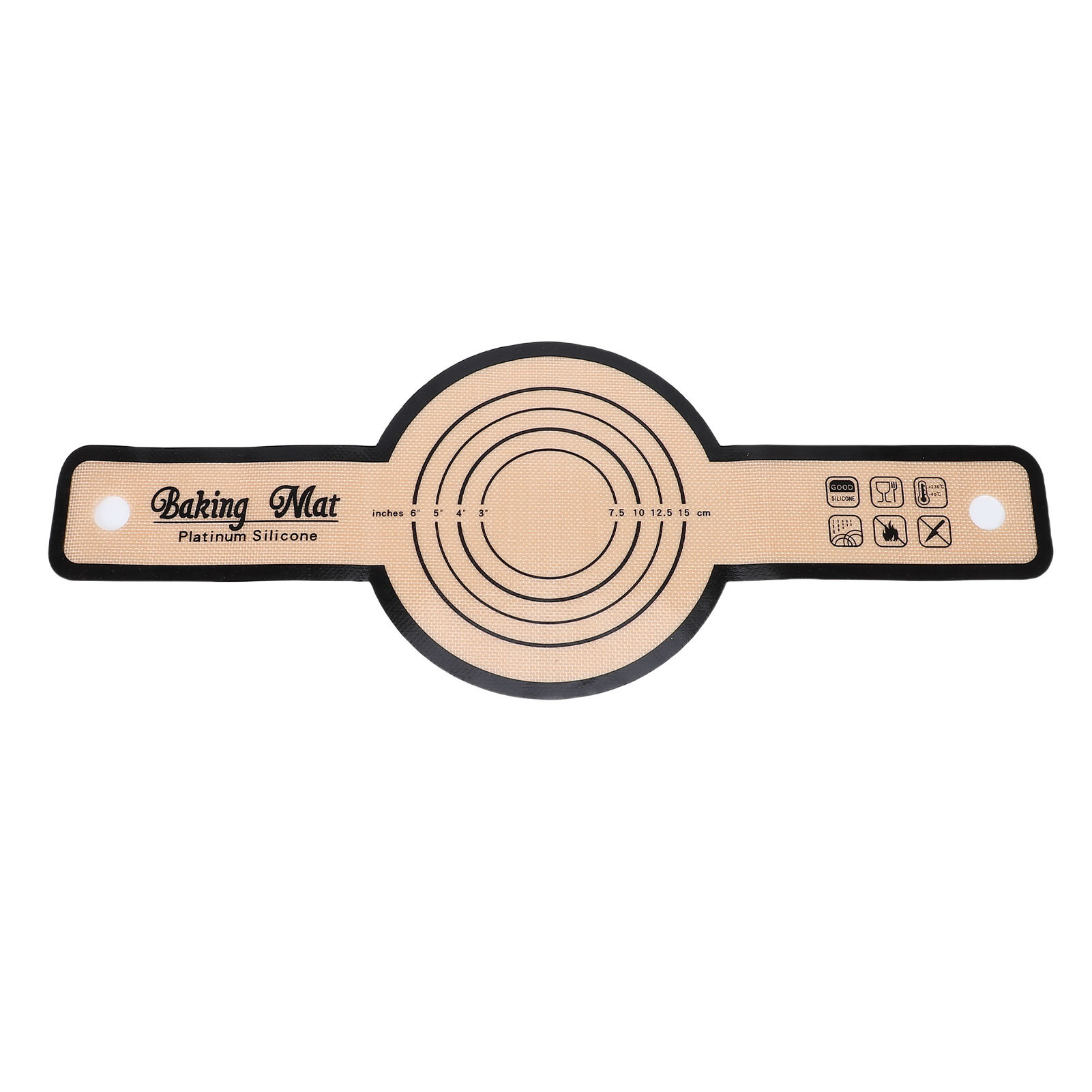 Силиконовый слинг для хлеба для духовки, антипригарный, легко чистящийся, многоразовый круглый коврик для выпечки хлеба с длинной ручкой, толщина 0,7 мм/0,03 дюйма, черный
