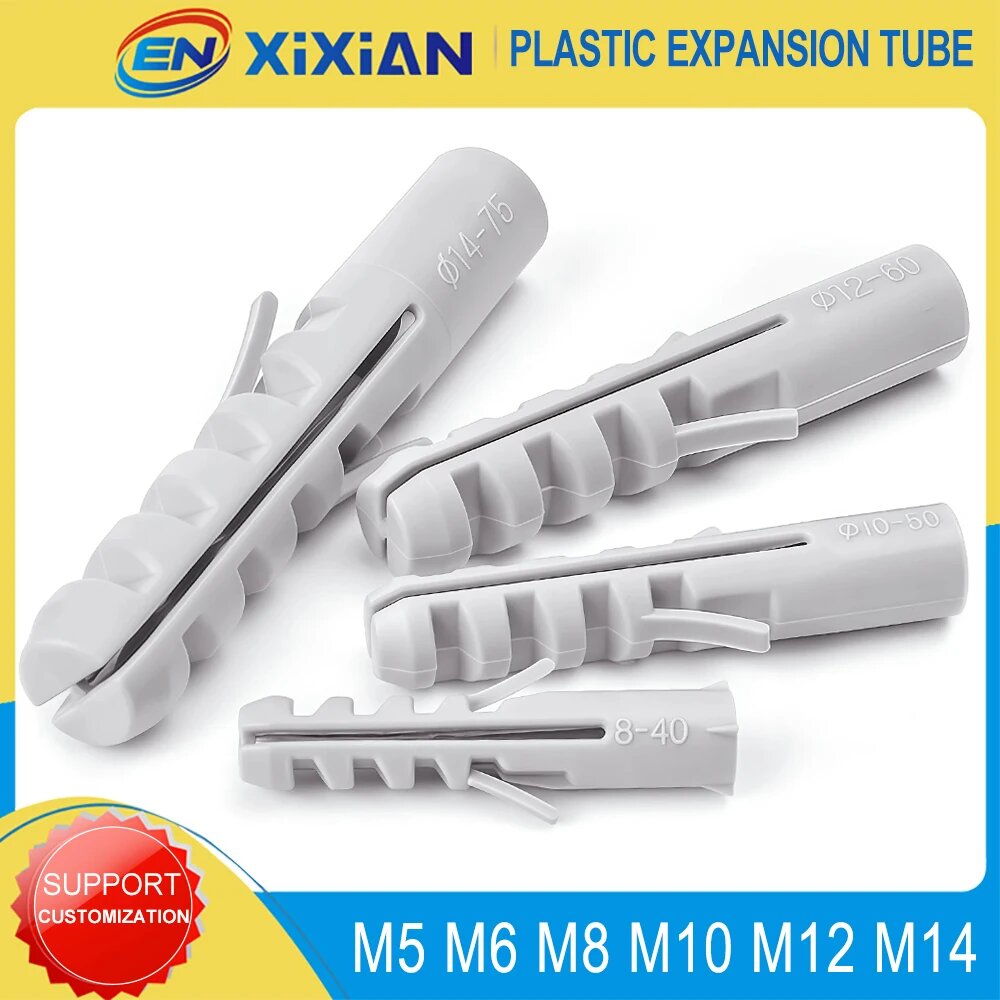 Анкера пластиковые EN XIXIAN M5 M6 M8 M10 M12 M14 M12x60, 15pcs