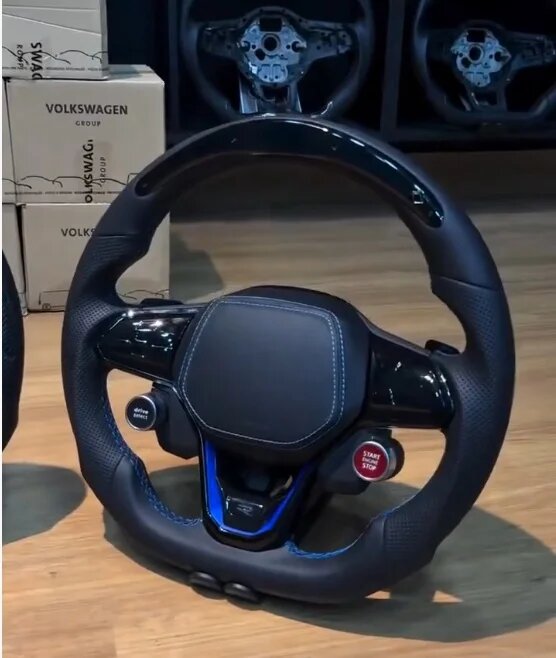 Для Volkswagen VW Golf 8 MK8 POLO GOLF 7 GTI R-line MK7 MK6 Passat CC GTS Scirocco GTD GTE GLI JETTA кожаное рулевое колесо style 4