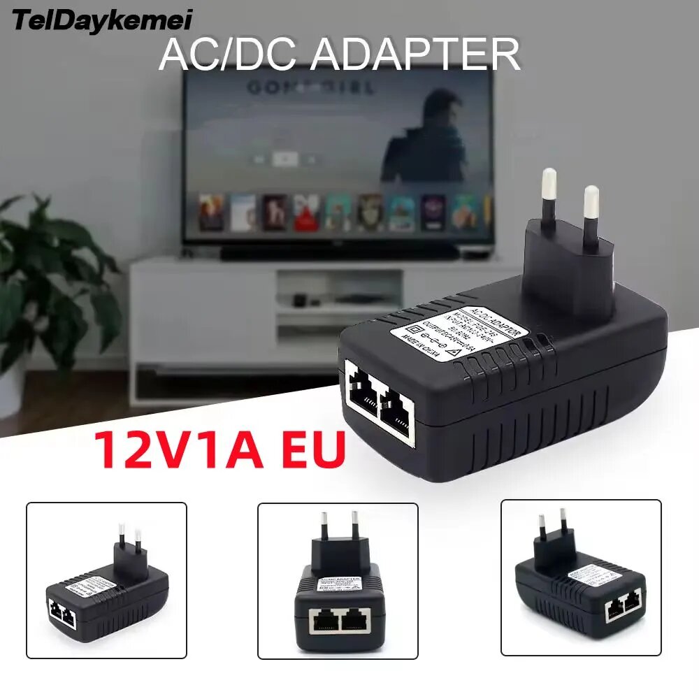 Инжектор POE 12V 15V 24V 48V EU Вилка для видеонаблюдения IP-камера Адаптер питания Ethernet Телефон AP