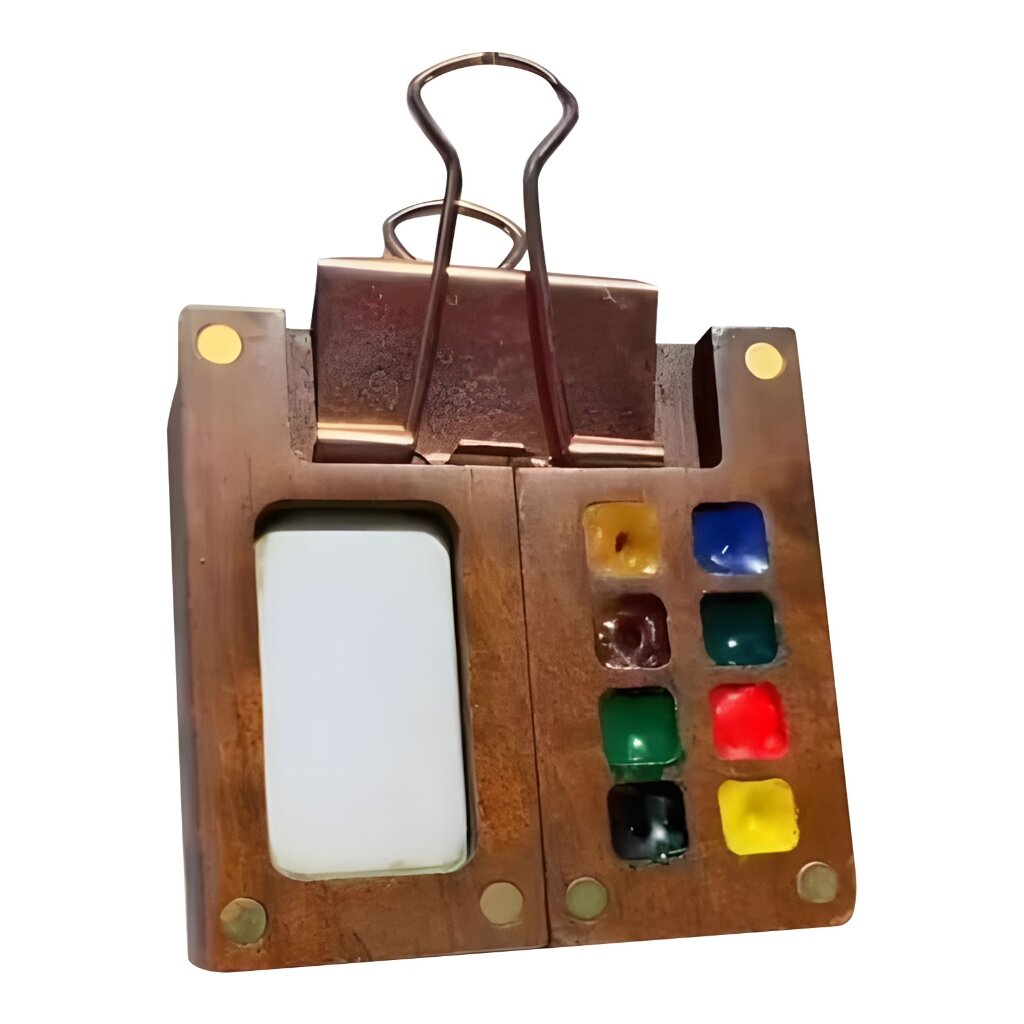 Палитра из Дерева Грецких Орехов для Энтузиастов Рисования, Набор Акварельных Красок