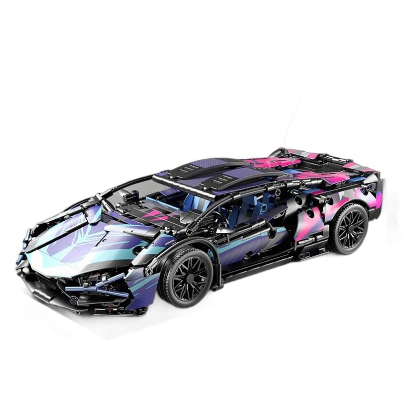 Совместим с LEGO кирпичами, киберпанк 911 Ламбо, звезда Гини, спортивный автомобиль, игрушка для детей, модель машины с дистанционным управлением