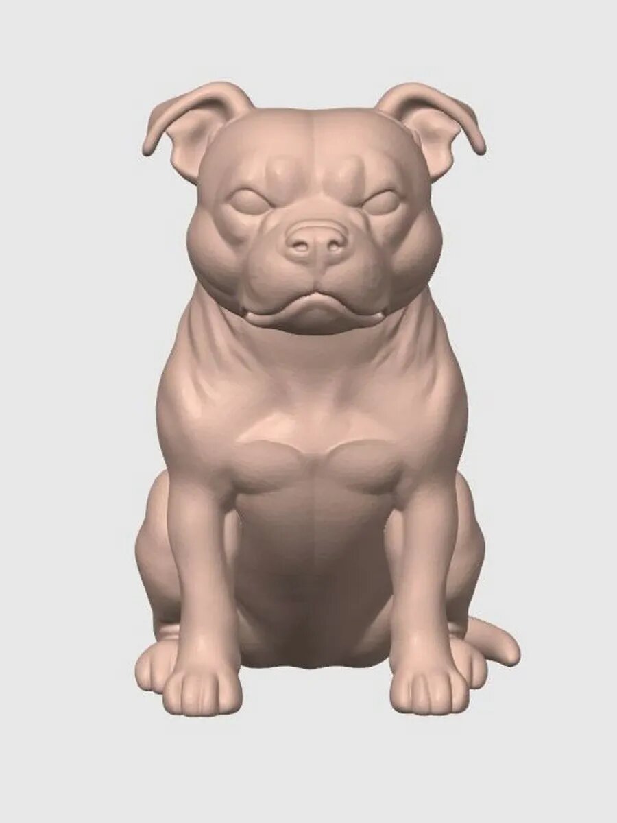 Ростовая статуэтка-Стаффордширский бультерьер (10см, бежевый)