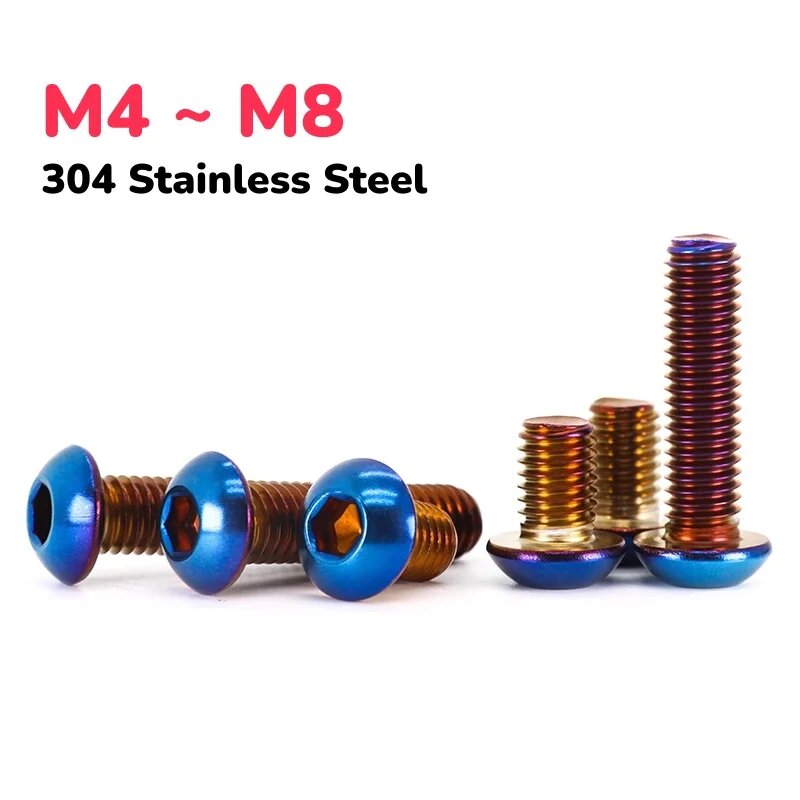 Винты нержавеющая сталь M4 M5 M6 M8 304 синий M8x30mm-2pcs