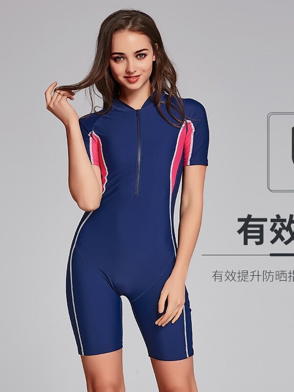 Гидрокостюм женский короткий тонкий лайкра купальник UPF 50+ для плавания, сноркелинга, рафтинга и дайвинга
