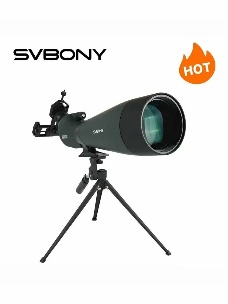 SVBONY SV28А Зрительная труба 25-75х100 с подставкой для телефона для наблюдения
