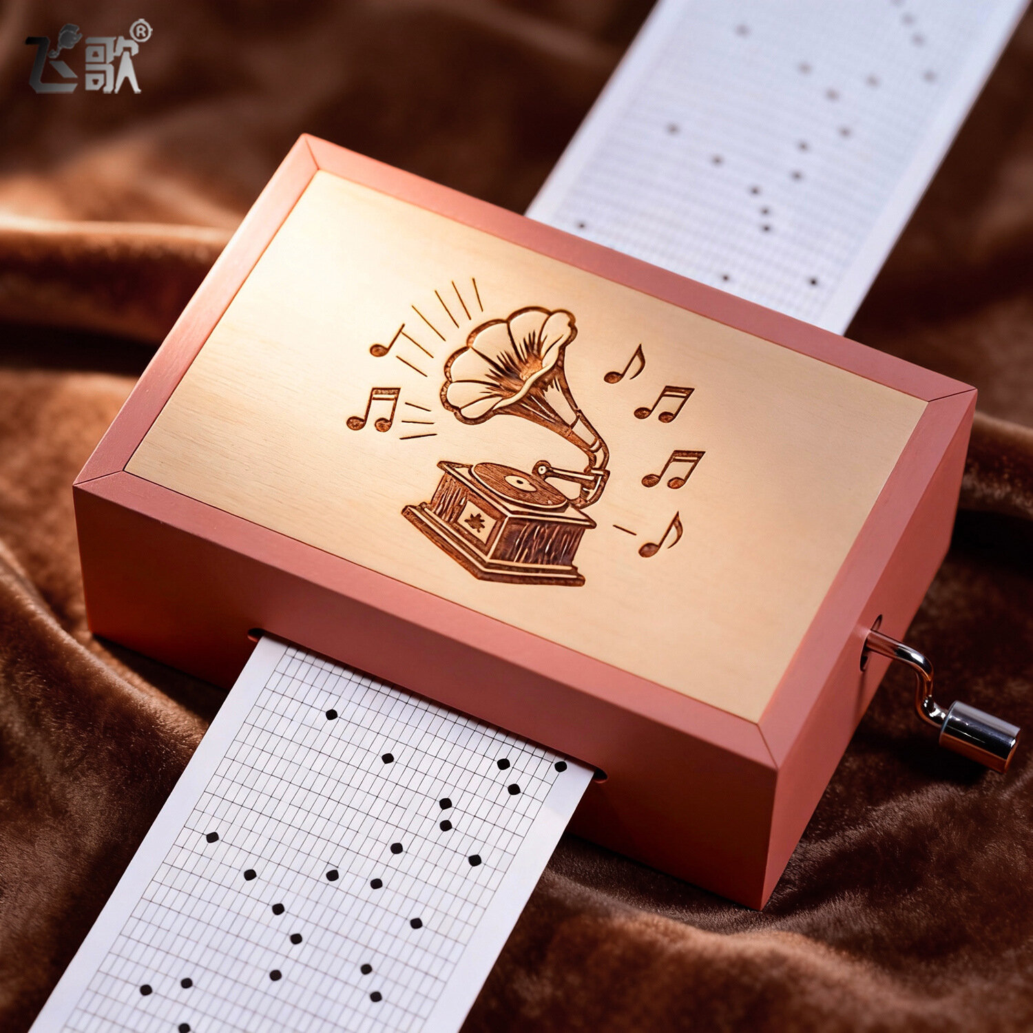 Музыкальная шкатулка Feige 15/30 тонов с ручным приводом и нотами, винтажная деревянная DIY шкатулка с восемью тонами, креативный подарок DIY