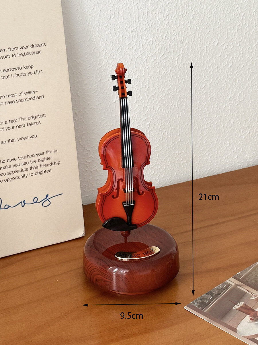 Винтажный музыкальный инструмент, музыкальная шкатулка в виде скрипки, подарок на день рождения, классическое декоративное украшение
