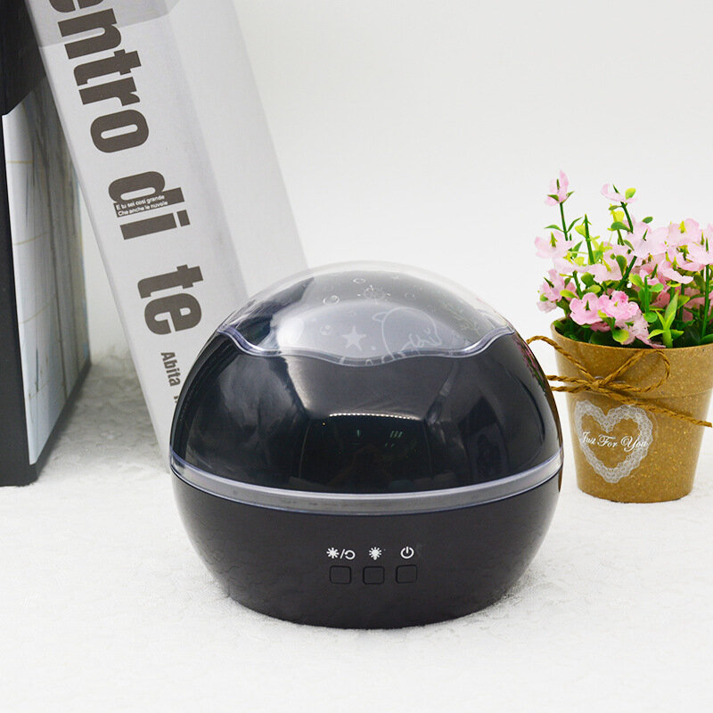 360-градусный вращающийся USB-проектор ночник черного цвета для романтической атмосферы в спальне, идеальный подарок на