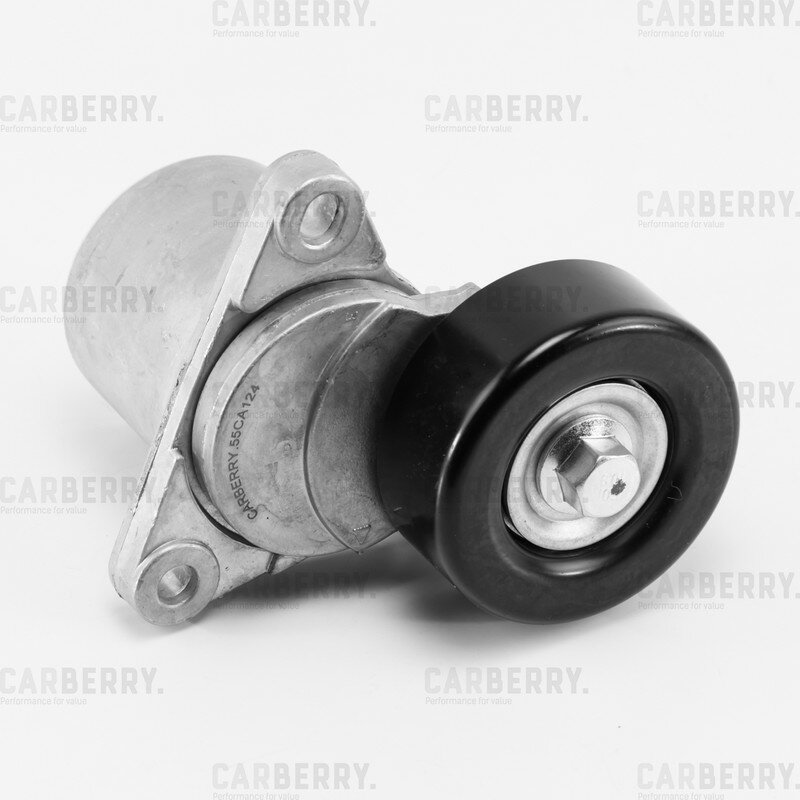 Натяжитель поликлинового ремня CARBERRY с роликом HYUNDAI Accent, Elantra, Getz, Grandeur, i30, Matrix, Santa Fe, Sonata, Trajet, Tucson 01->, KIA Carens, Ceed, Magentis, Cerato, Spectra, Sportage 02-> (55CA124)