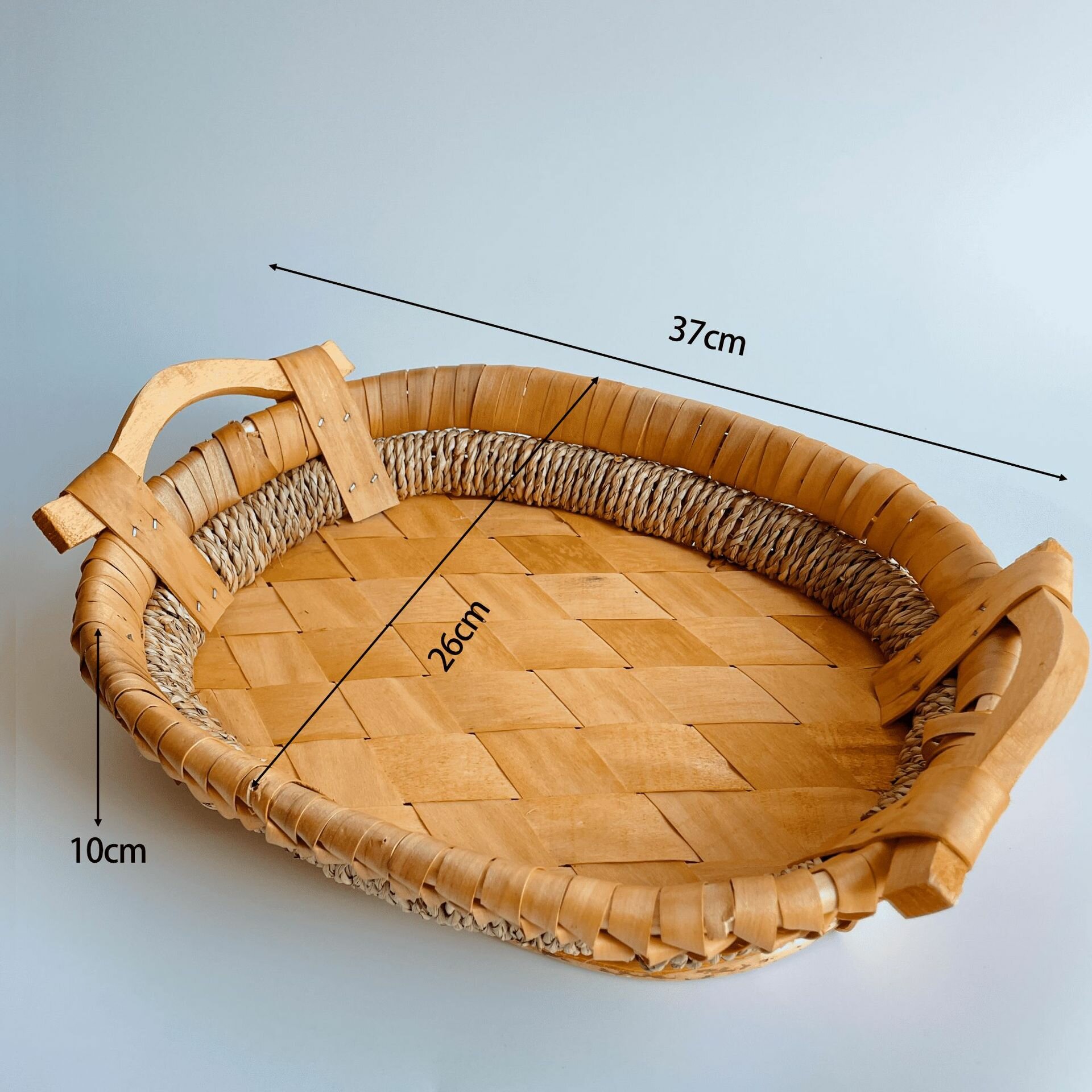 Плетеный поднос для хранения, поднос для фруктов, корзина для хранения, корзина для мелочей, корзина для закусок, домашняя хлебная корзина, винтажная тарелка для хранения