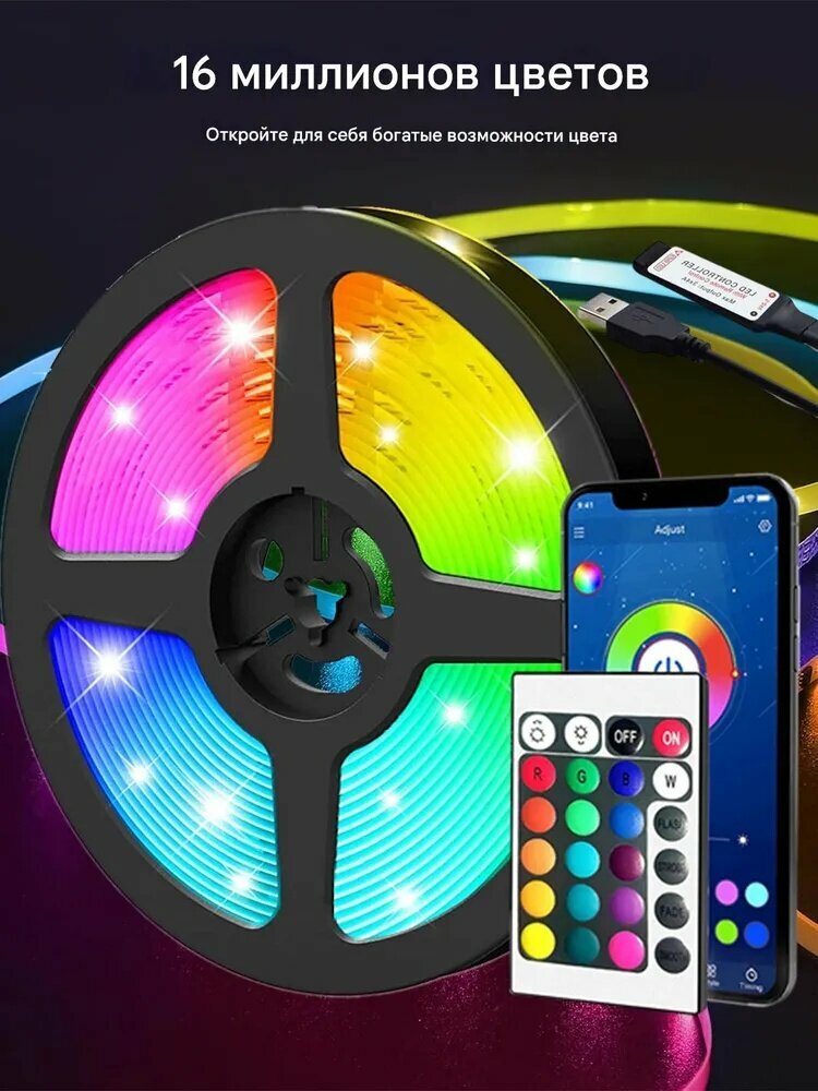 Светодиодная лента 5 Вт, IP26, Теплый белый, 1 шт