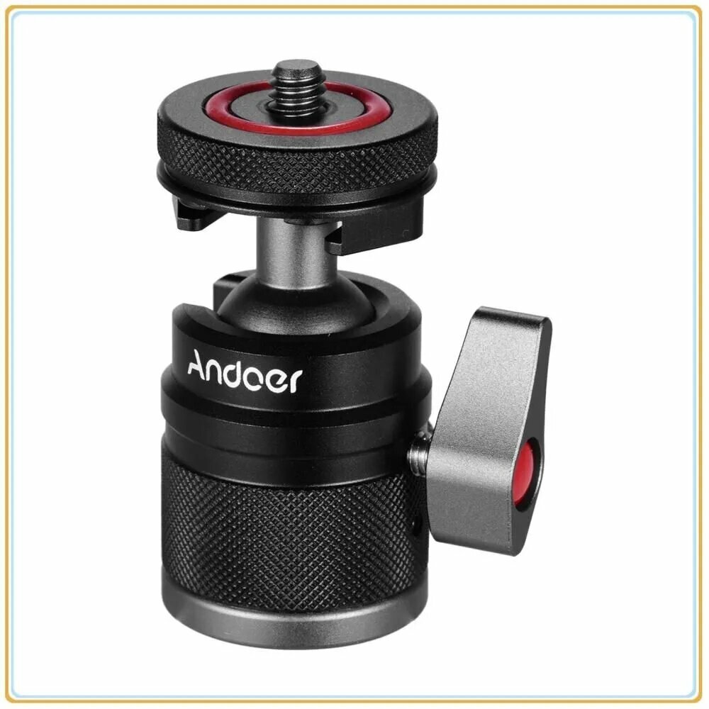 Мини штативный шарнир Andoer, 360 поворотный, алюминиевый сплав, для фотоаппаратов и смартфонов