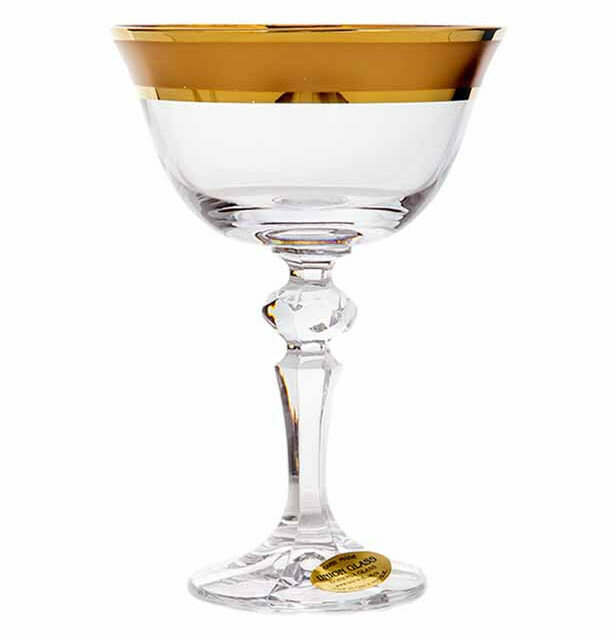 Креманка 180 мл 1 шт UNION GLASS "Лаура /Матовая полоса /золото" / 342361