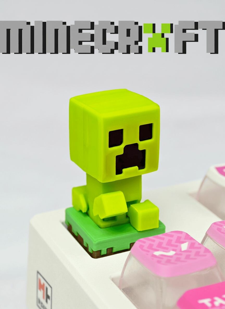 Кейкап Крипер Minecraft / Майнкрафт, анимированная клавиша для механической клавиатуры