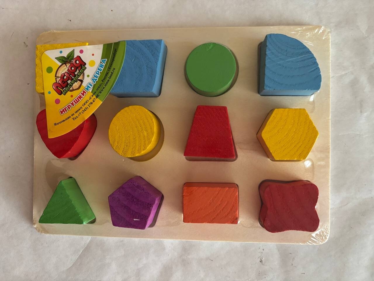 Дидактический обучающий материал Головоломка «Цвета и фигуры» 12 элементов
