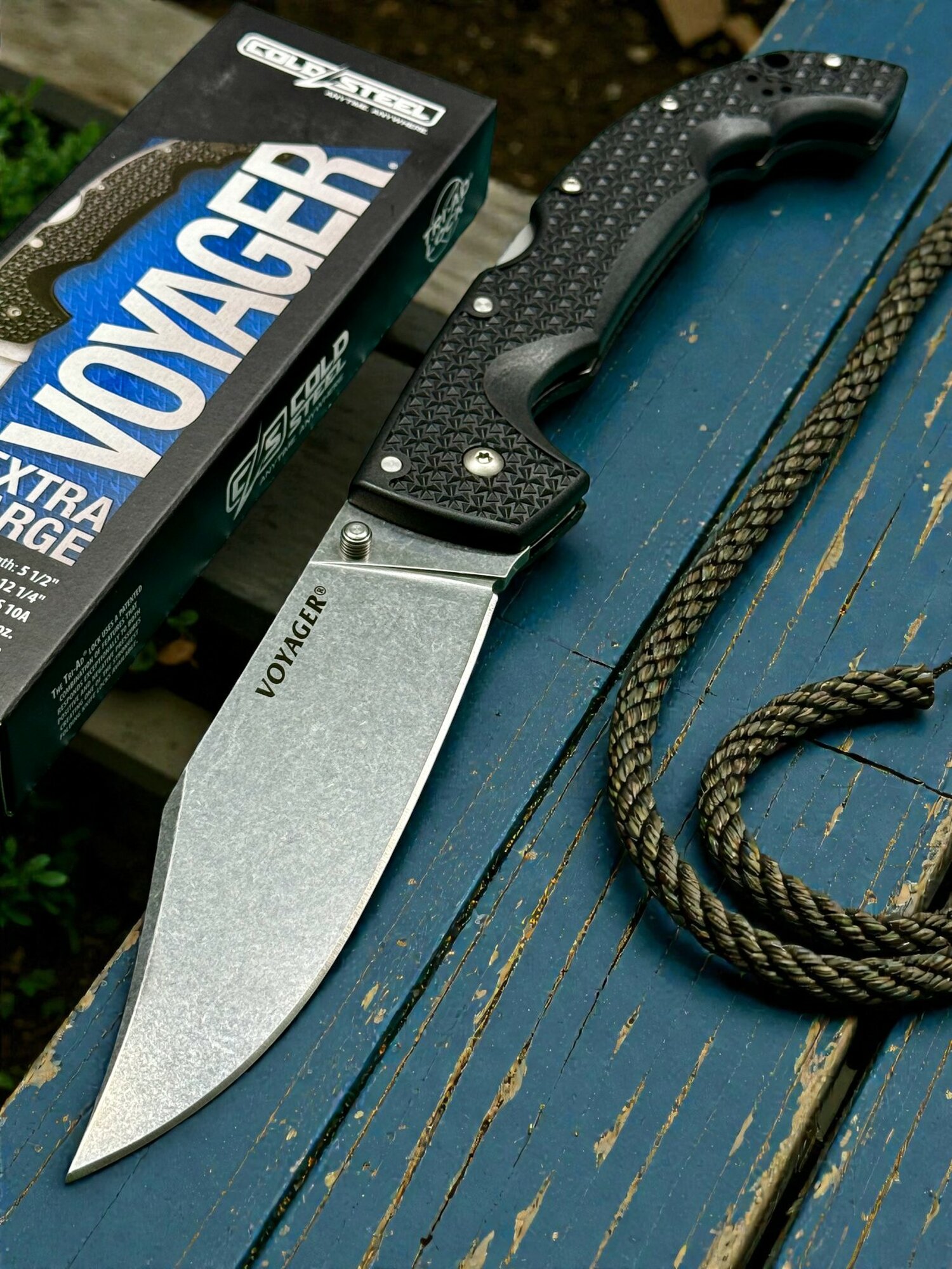 Нож складной Cold Steel CS29AXC Voyager XL, Aus10A StoneWashed Blade