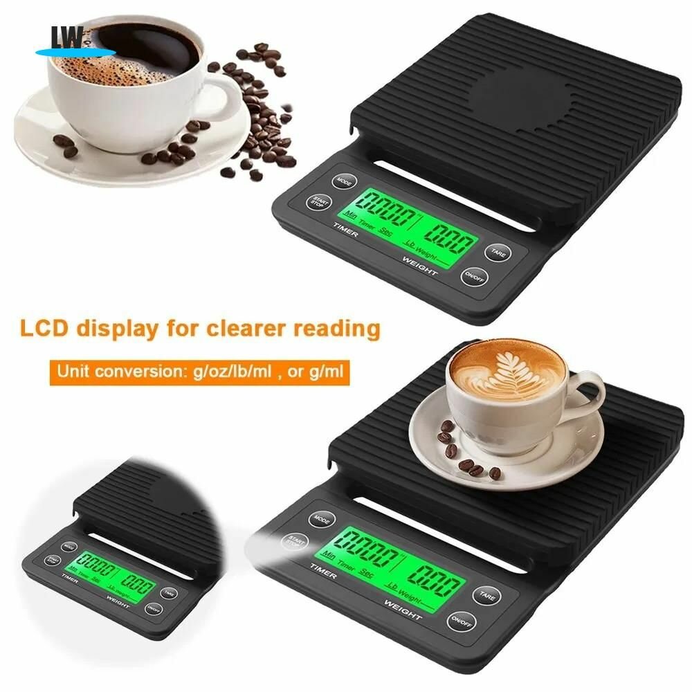 Электронные кухонные весы Электронные весы для выпечки на бытовой кухне, точность 0,1 г, цифровой дисплей, легко моются, черный