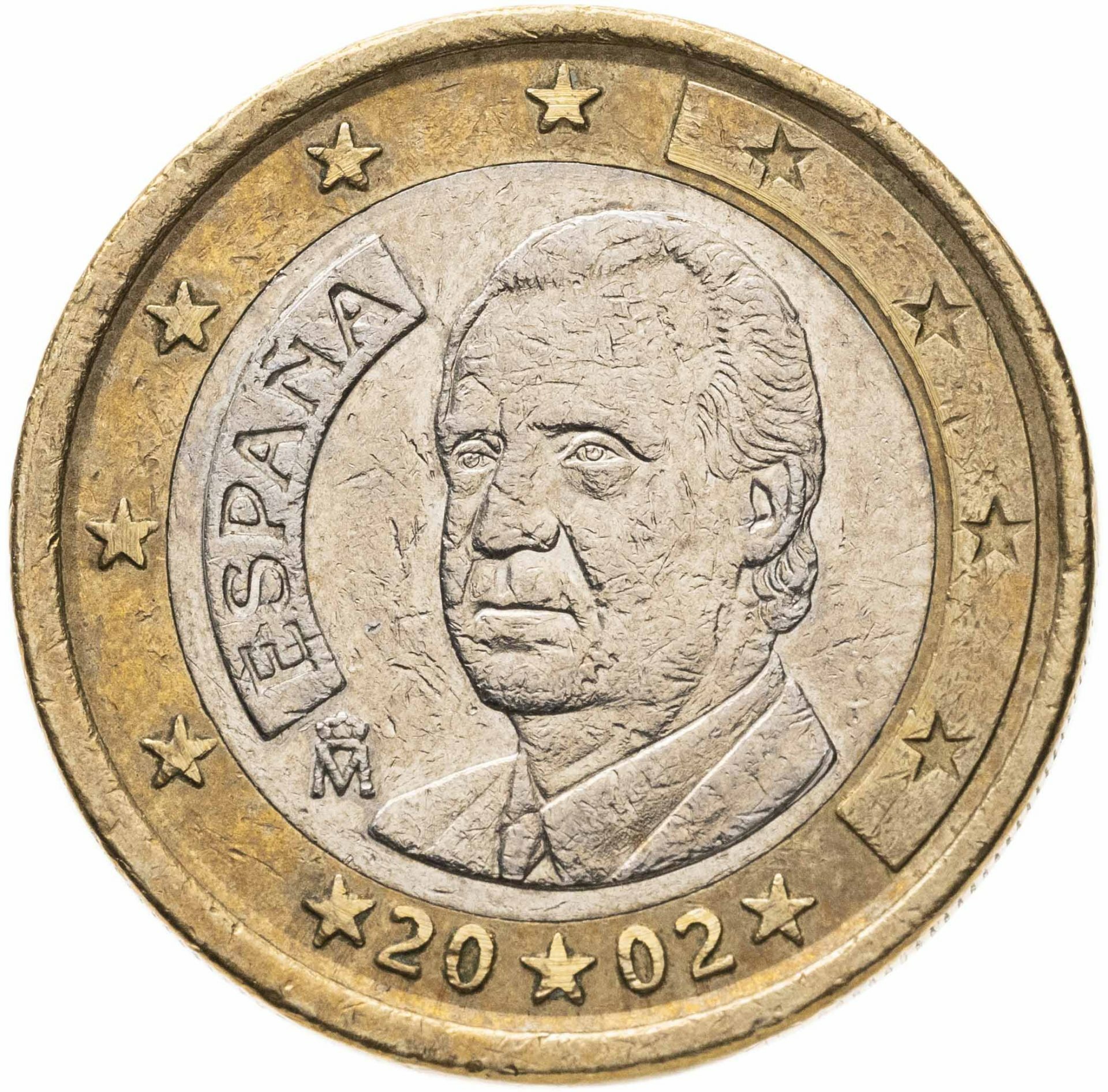 Испания 1 евро euro 1999-2002, Биметалл, в сохранности XF-AU