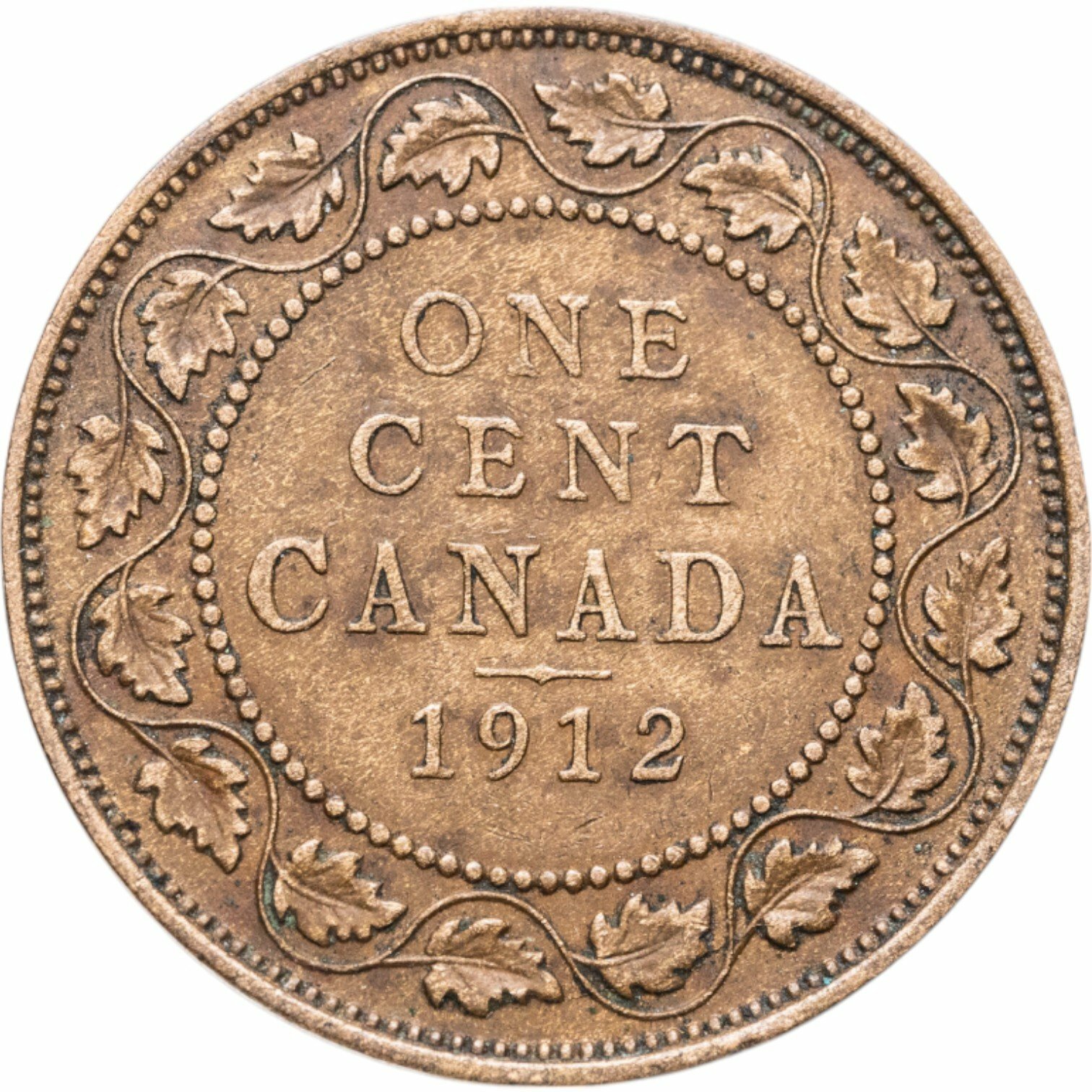 Канада 1 цент cent 1912, Бронза, в сохранности XF