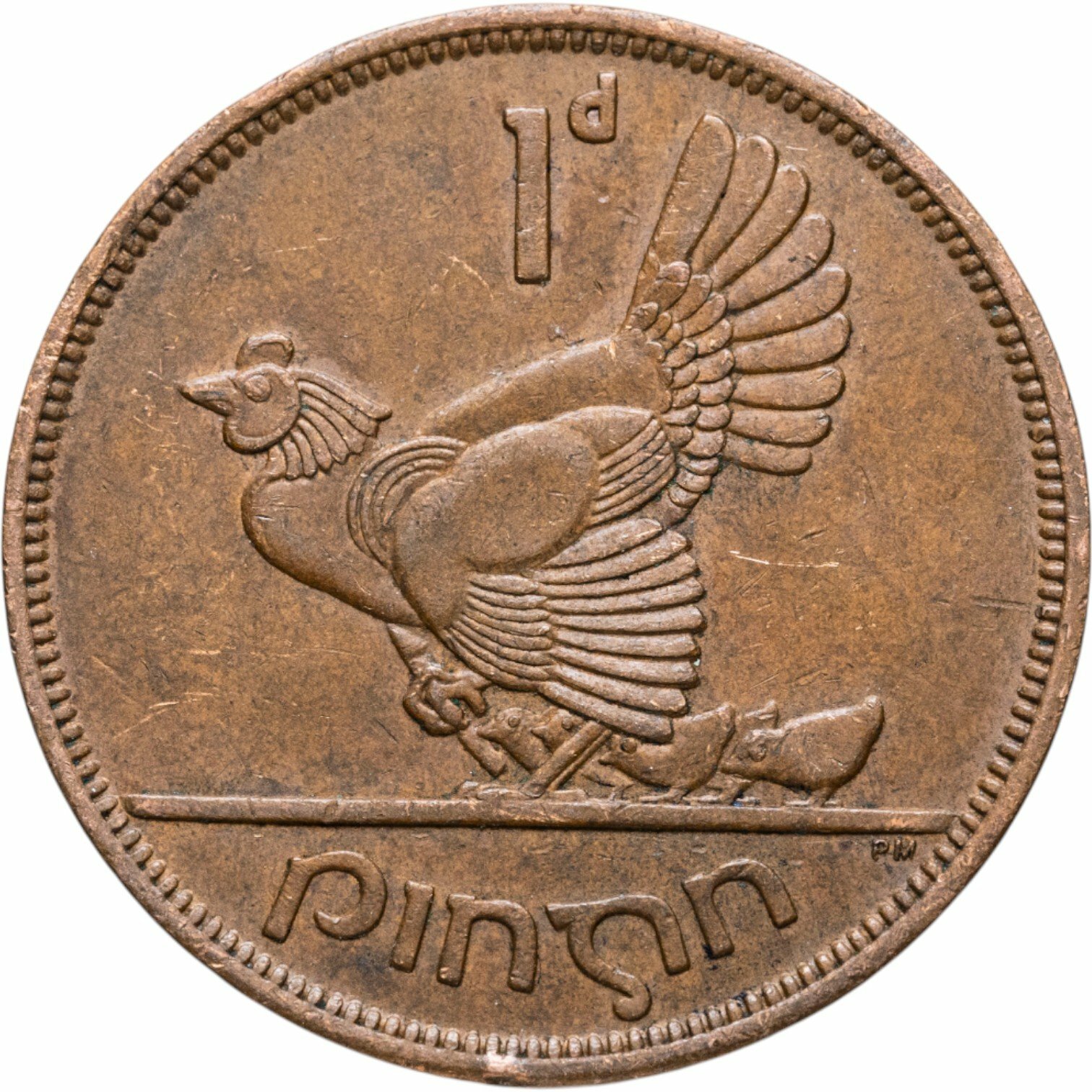 Ирландия 1 пенни penny 1940-1968, Бронза, в сохранности VF-XF