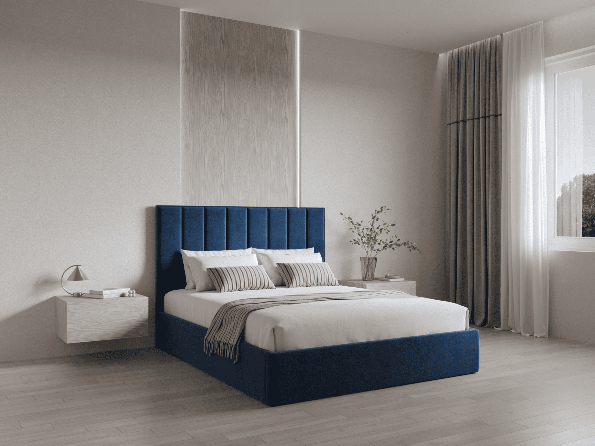 Кровать-батарея 140х190, полутороспальная, премиальная ткань