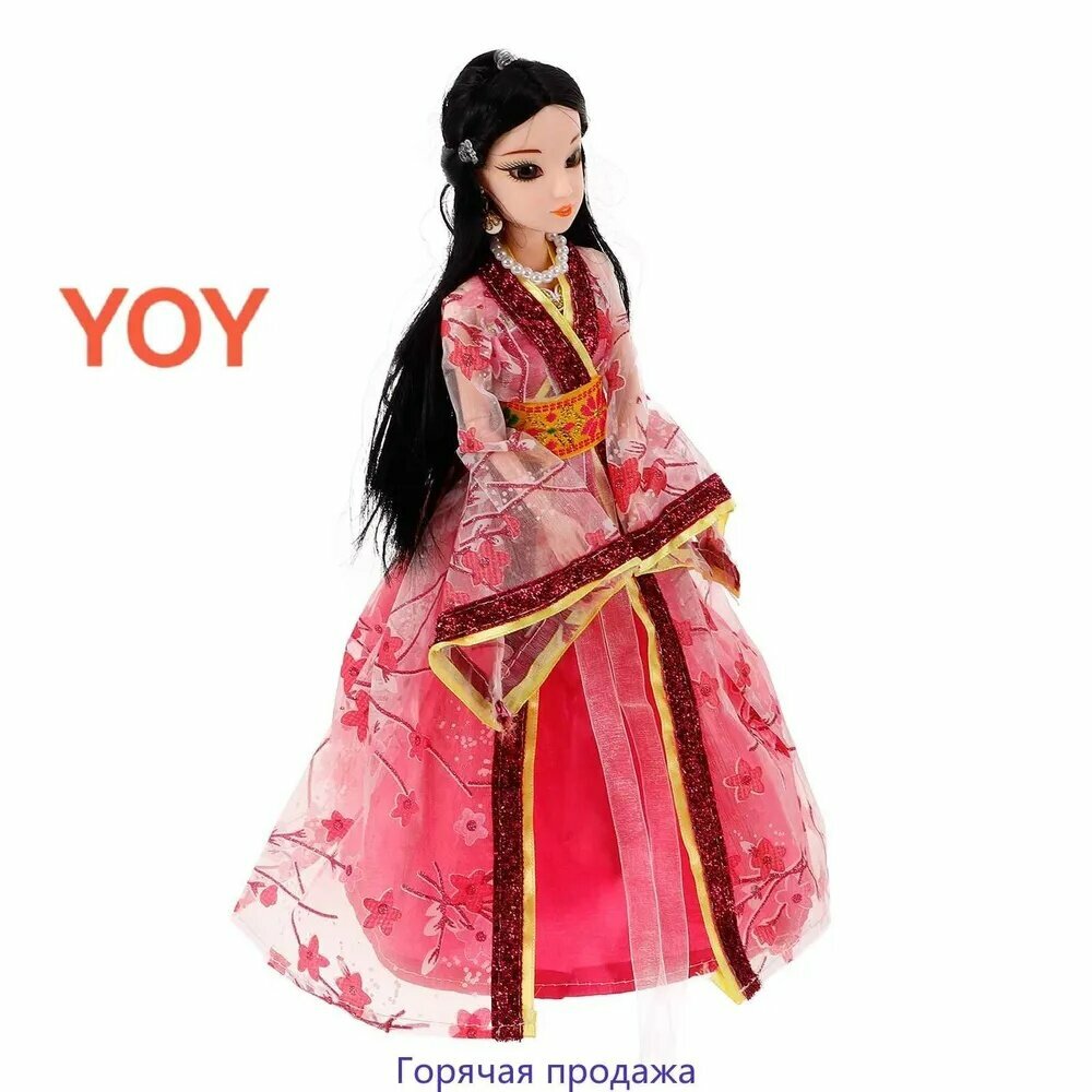 Коллекционная китайская кукла в национальном костюме для оформления интерьера размер 30x14x5 см