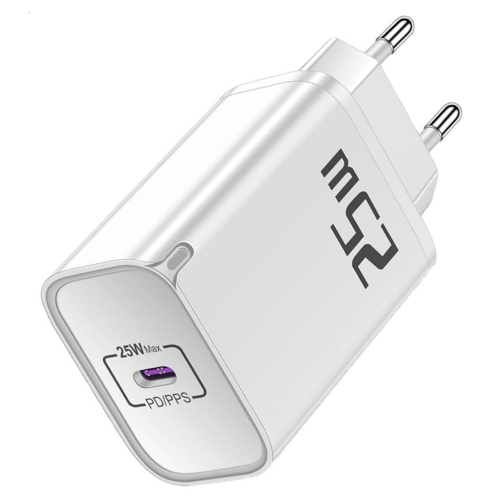 Портативное зарядное устройство 25 Вт USB-C с быстрой зарядкой, EU вилка, Белый