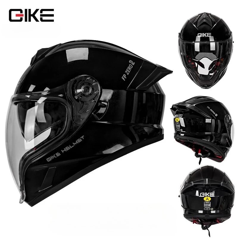 Мотоциклетные шлемы с сертификацией DOT, полноразмерные, для спортивных Черный, L, 8 Gloss Black