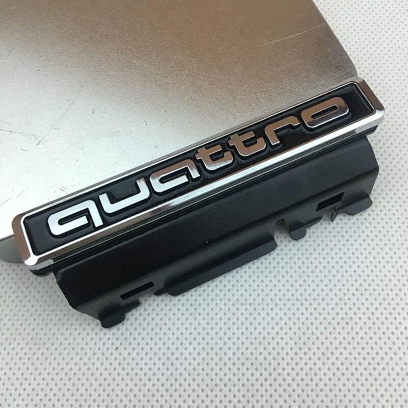 Эмблема передней решетки sleek quattro ауди а4 а4л а5 а7 хром металл абс черный серебро