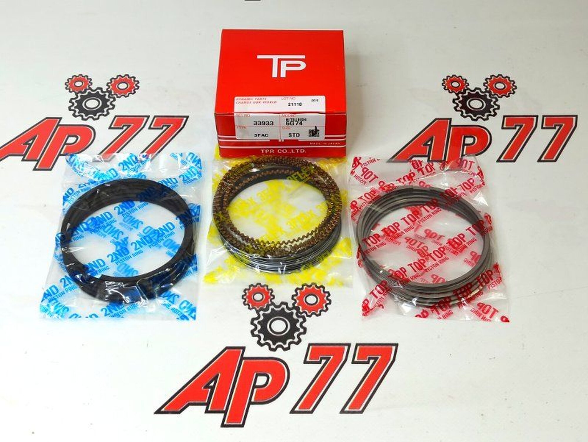 Кольца поршневые TPR для автомобилей Mitsubishi 6G74, STD, TP, 33933