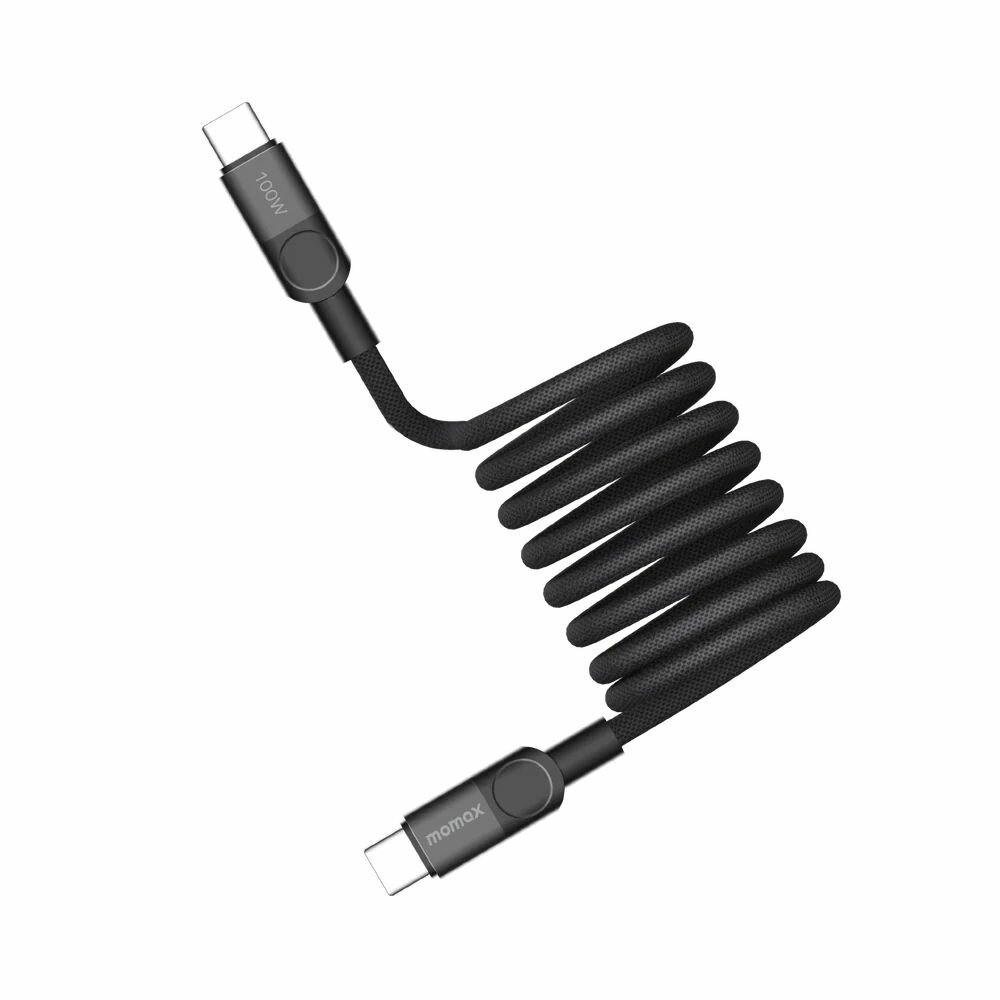 Магнитный кабель для быстрой зарядки Momax Mag.Link USB-C to USB-C 100W 2м - Black