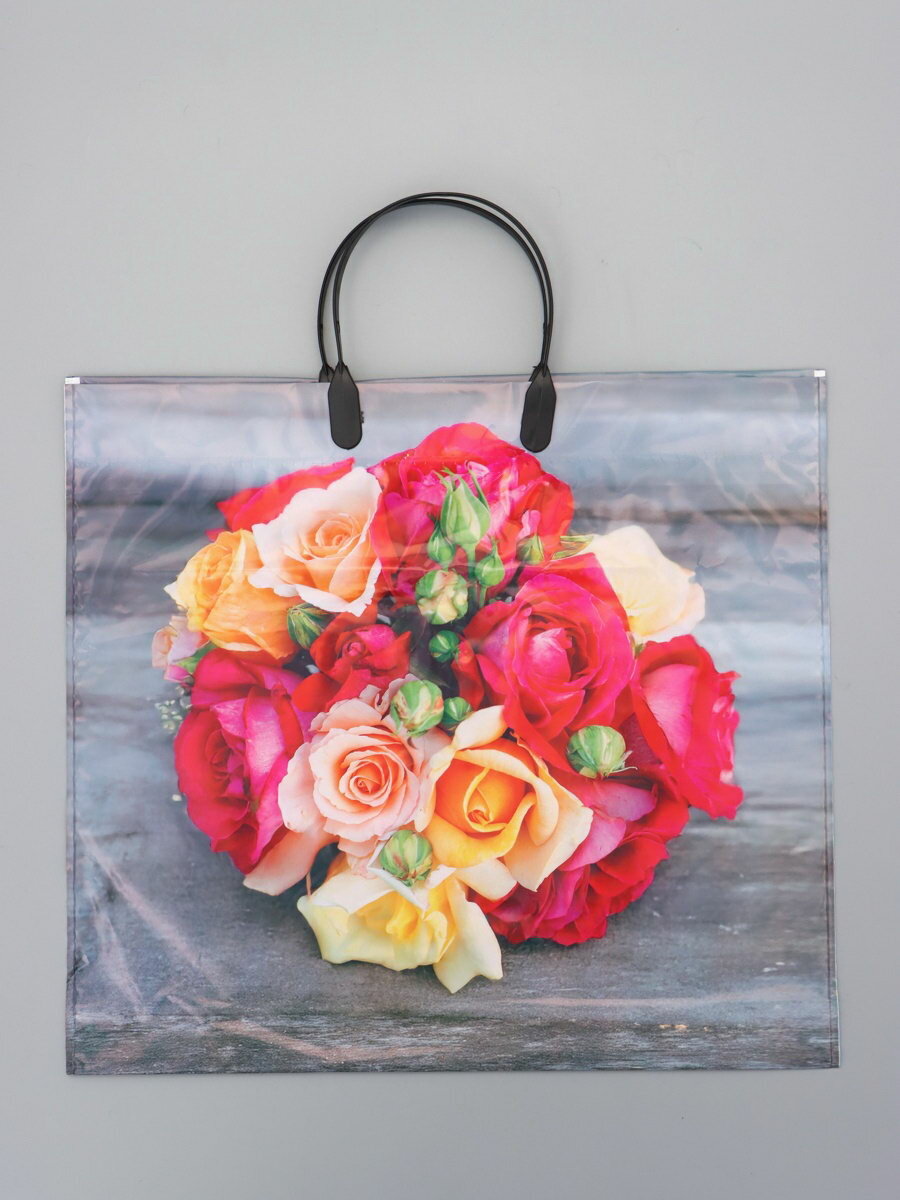 Пакет "Волшебный букет", полиэтиленовый с пластиковой ручкой, 38x34 + 3 см, 90 мкм, 10 шт.