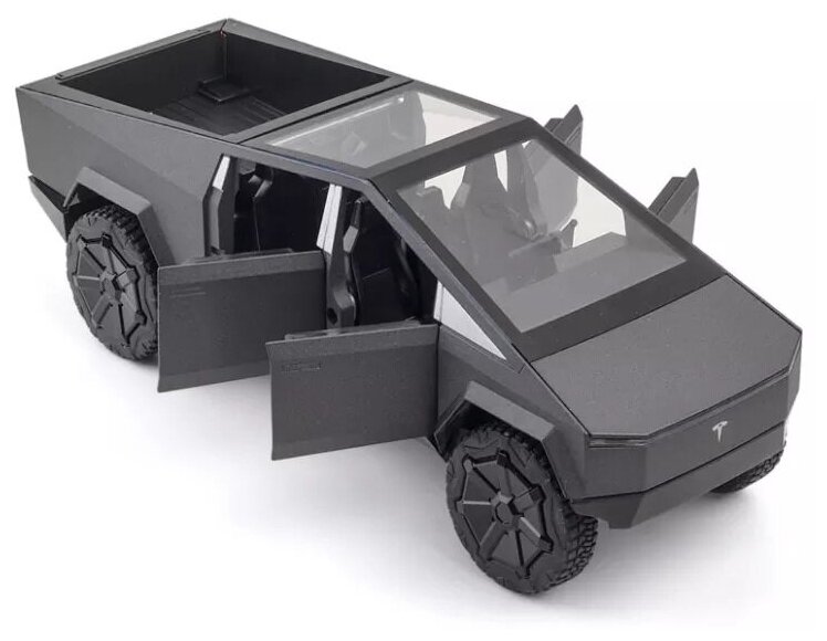 Металлическая коллекционная модель Tesla Cybertruck Pickup свет звук 24 см. 1:24 (Цвет: Графит)